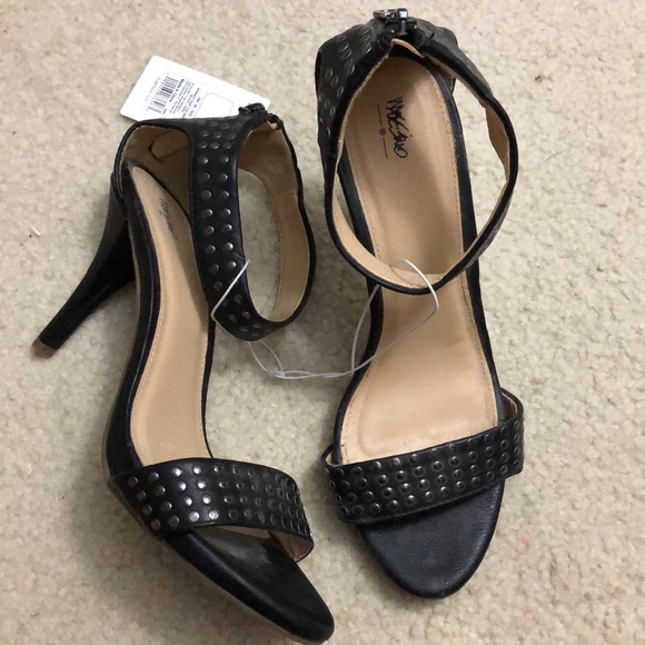 Shoes | Studded Sexy Black Open Toe Heels Stilettos | Poshmark